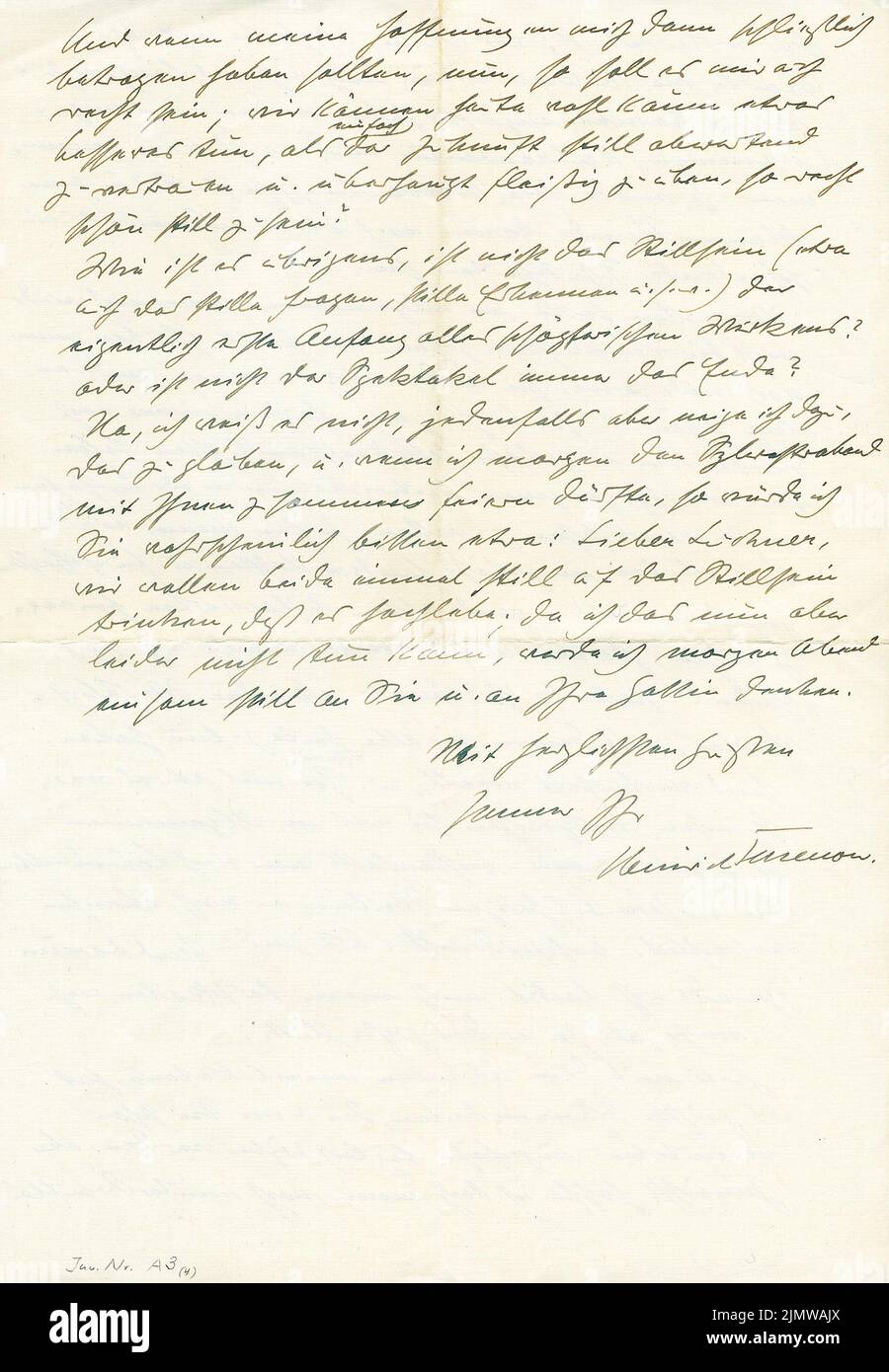 Tessenow Heinrich (1876-1950), letter to Count Luckner v. 12/30/1943 ...