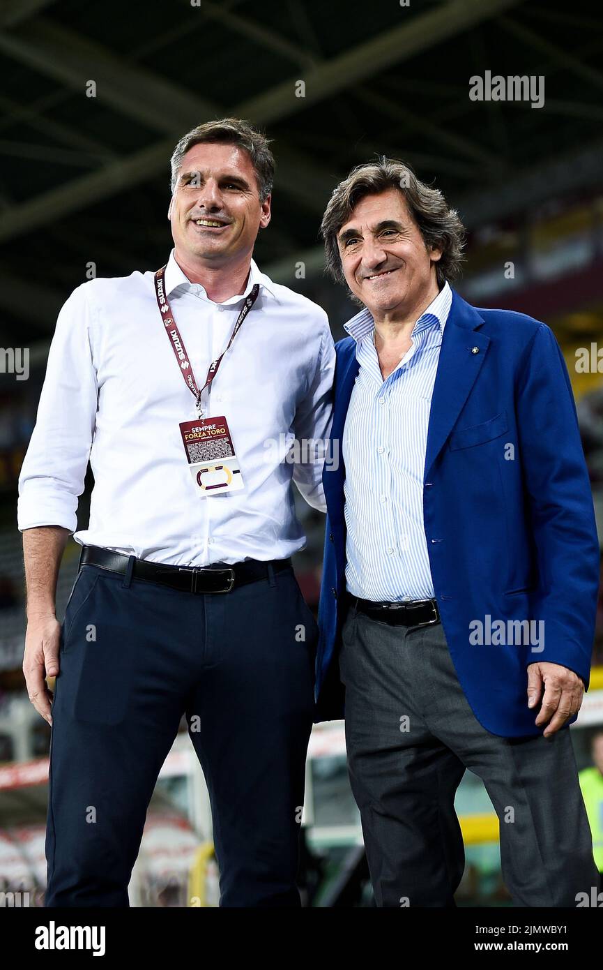 Turin, Italy. 06 August 2022. Urbano Cairo, chairman of Torino FC, and ...