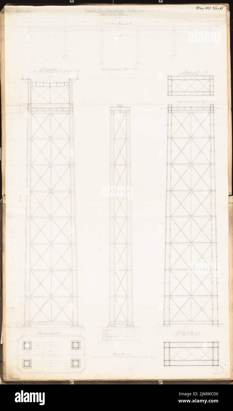 Unknown architect, iron railway viaduct. Monthly competition March 1877 ...