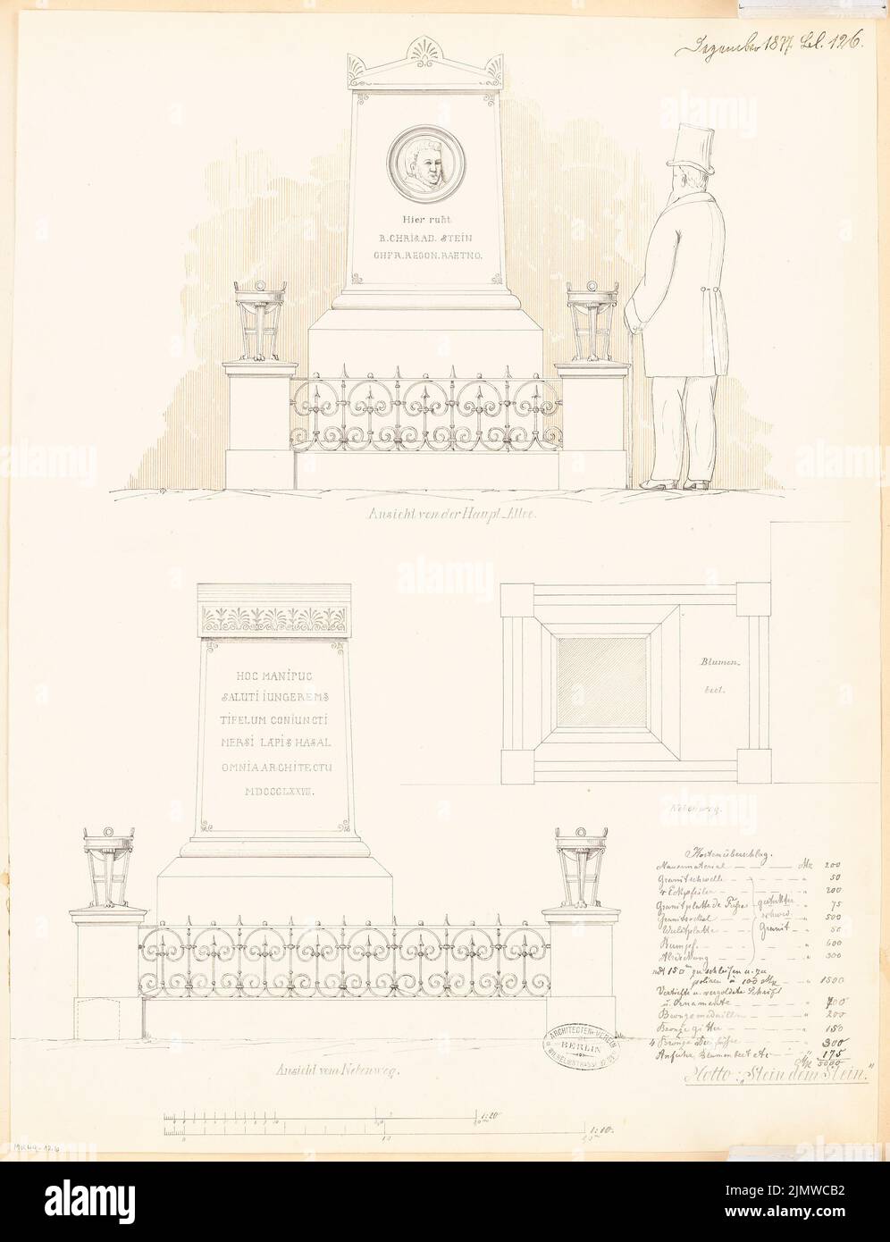 Unknown architect, grave monument for Privy Councilor Stein in Stettin ...