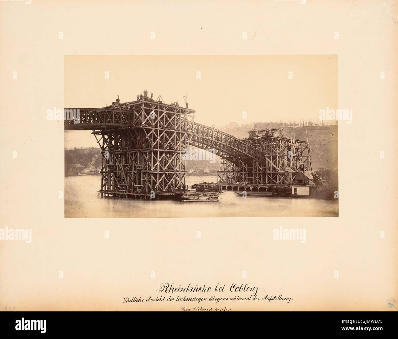 Emil hermann hartwich 1802 1879 rheinbrücke hi-res stock photography ...