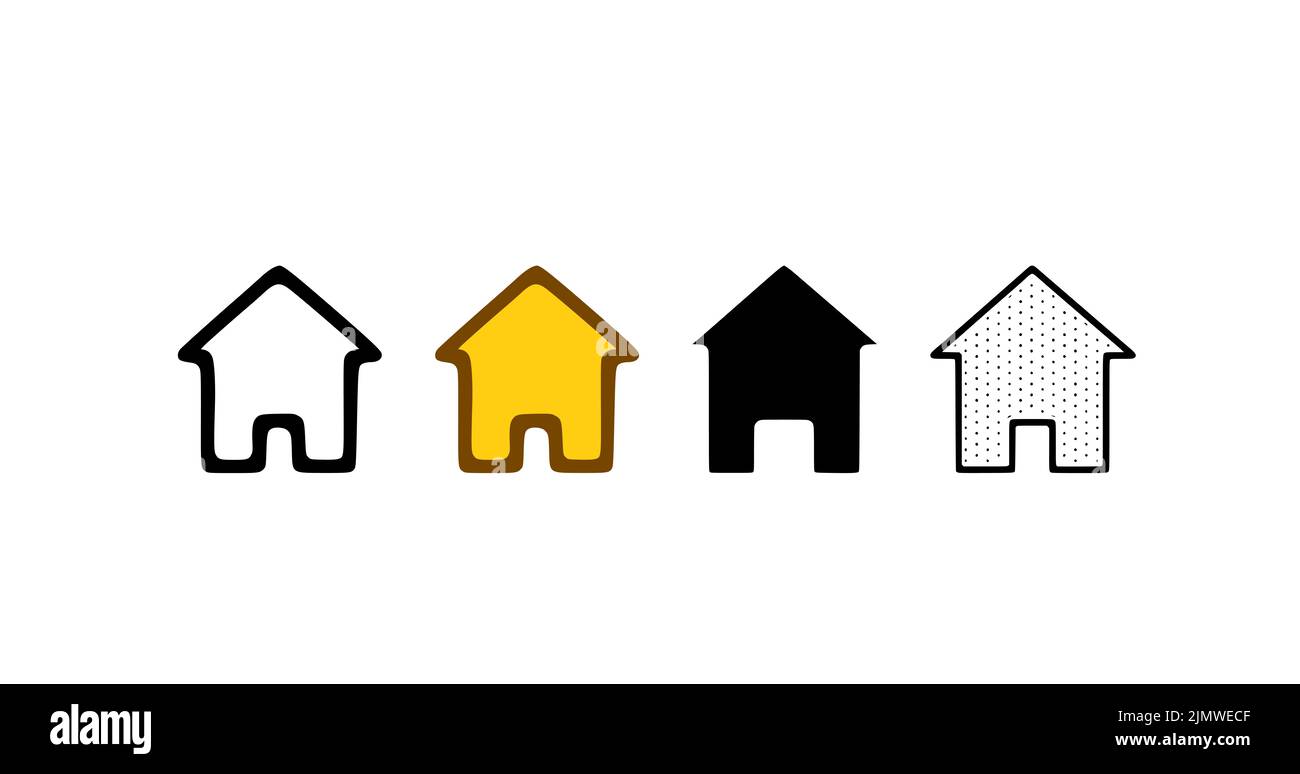 Home icon set in different styles. House symbol vector illustration ...