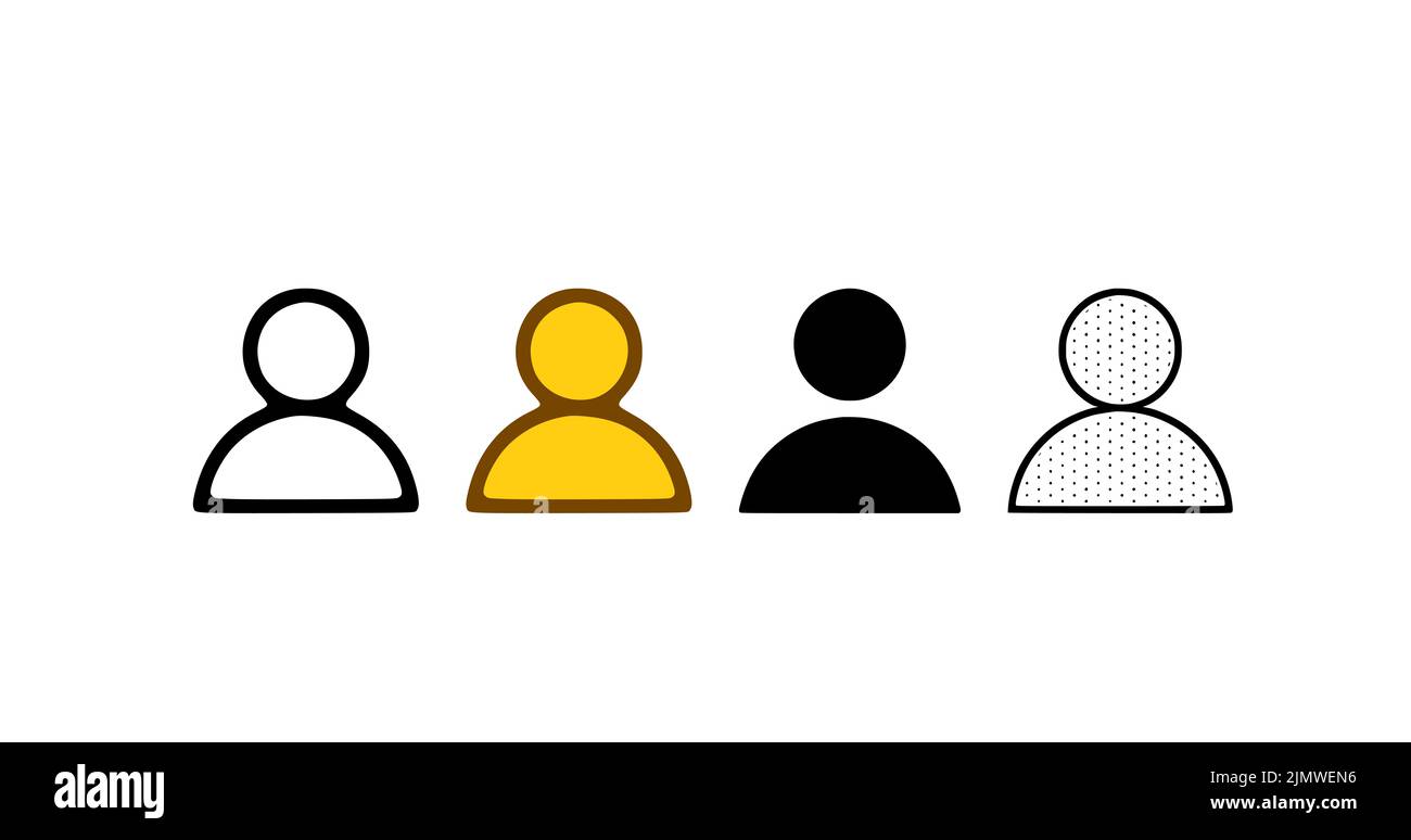 User icon set in different styles. Person vector illustration isolated ...
