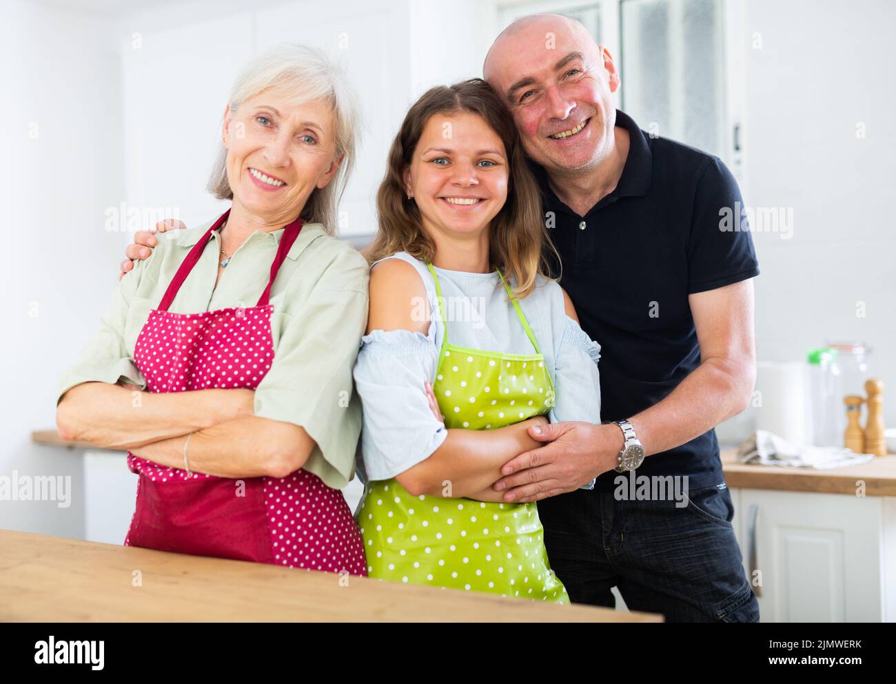Group photo of happy family at home Stock Photo - Alamy