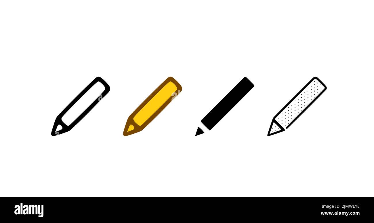 Pen icon set in different styles. Edit or write symbol vector ...