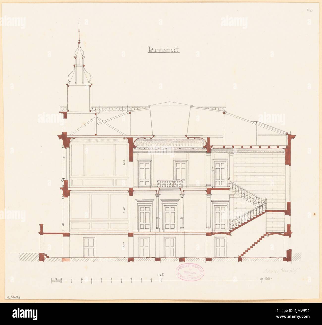 Unknown architect, Calau town hall. Monthly competition March 1879 (03. ...