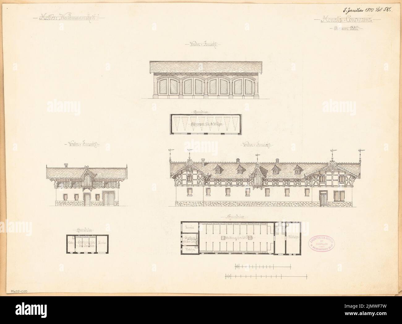 Unknown architect, hunting louse. Monthly competition January 1880 (01. ...