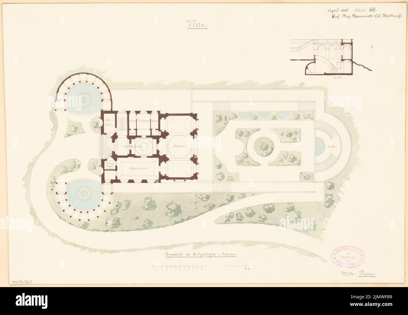 Hartung Adolf (1850-1910), villa. Monthly competition April 1880 (04. ...