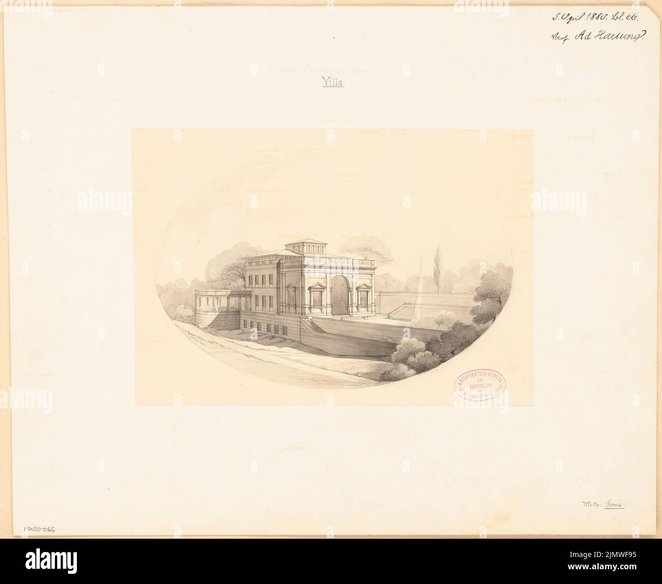 Hartung Adolf (1850-1910), villa. Monthly competition April 1880 (04. ...