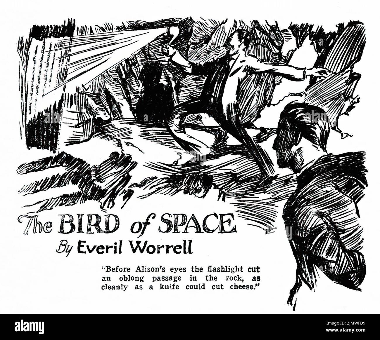 The Bird of Space, by Everil Worrell. Illustration from Weird Tales ...