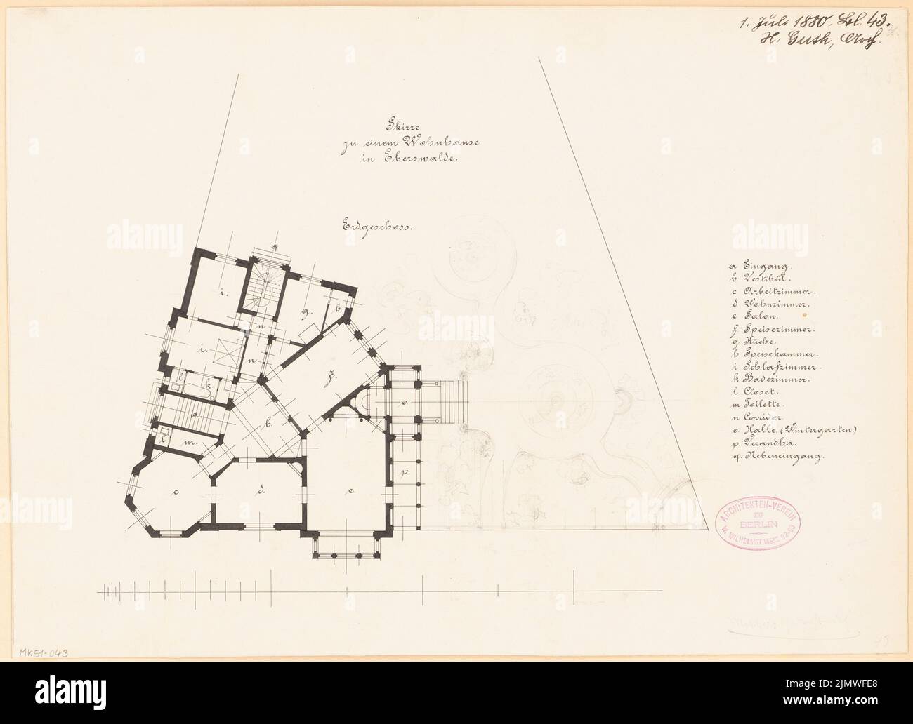 Guth Hermann (1851-1924), residential building in Eberswalde. Monthly competition July 1880 (07. ...