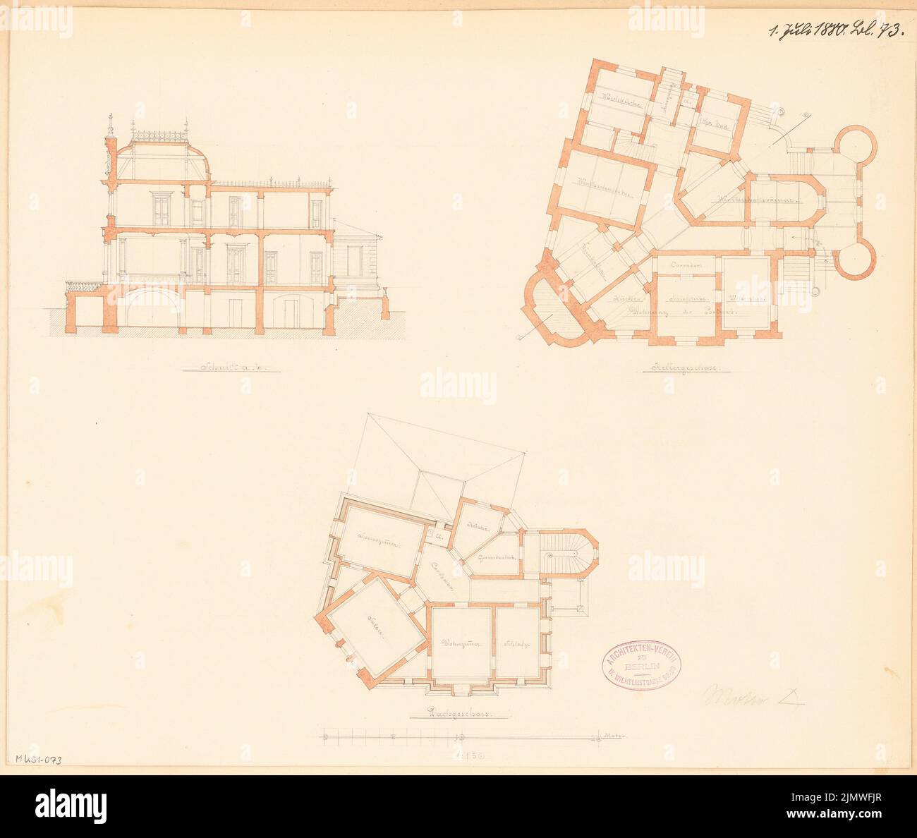 Unknown architect, residential building in Eberswalde. Monthly competition July 1880 (07.1880 ...