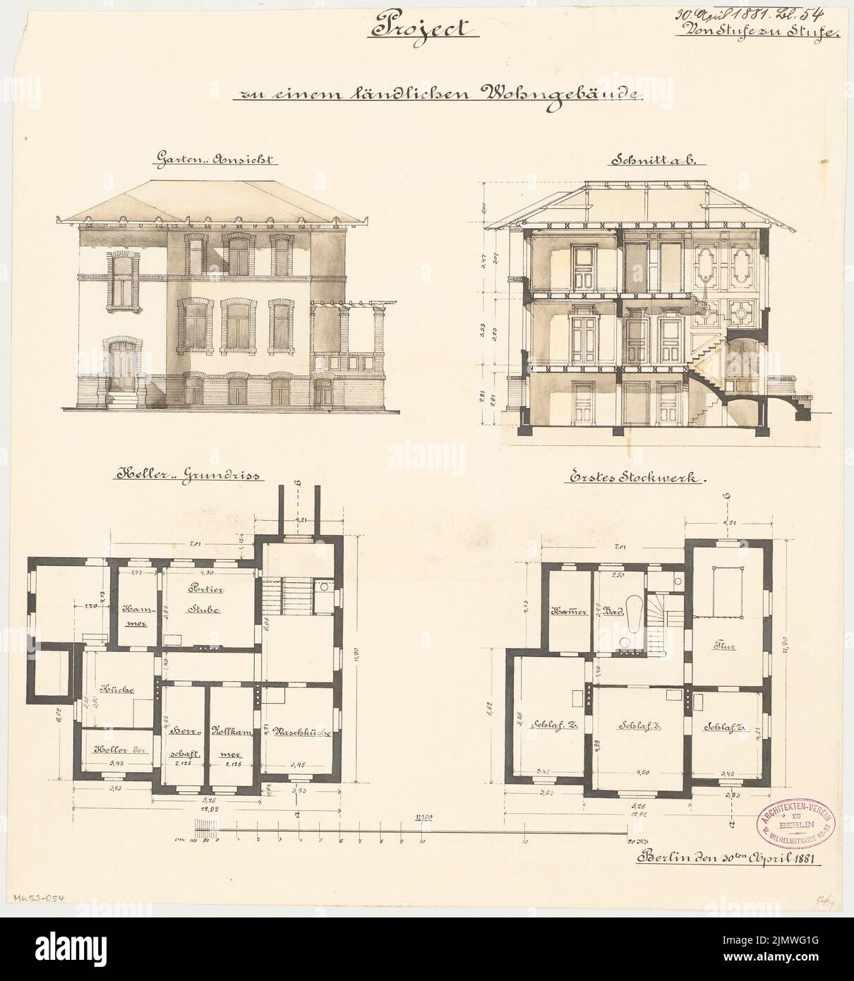Unknown architect, rural residential building in Berlin-Lichterfelde ...
