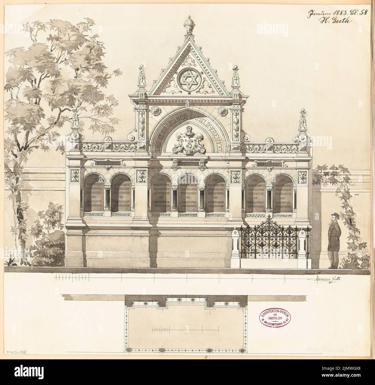 Guth Hermann (1851-1924), hereditary burial frenkel in the Jewish cemetery in Berlin-Weißensee ...