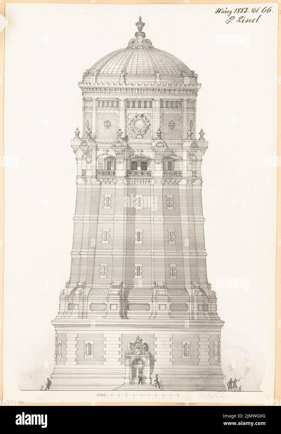 Lissel Paul (1851-1887), water tower in Colmar. Monthly competition ...