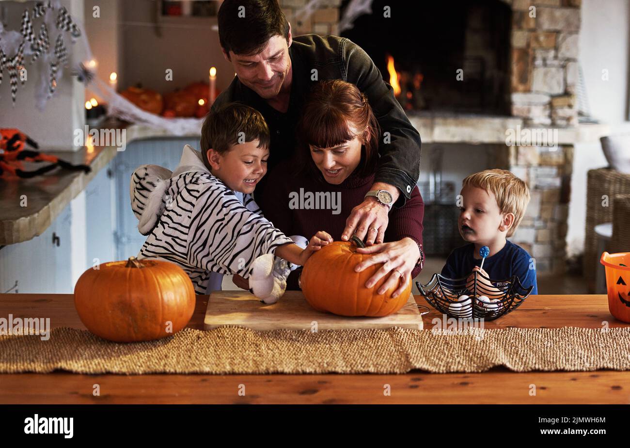Our family loves celebrating halloween. an adorable young family ...