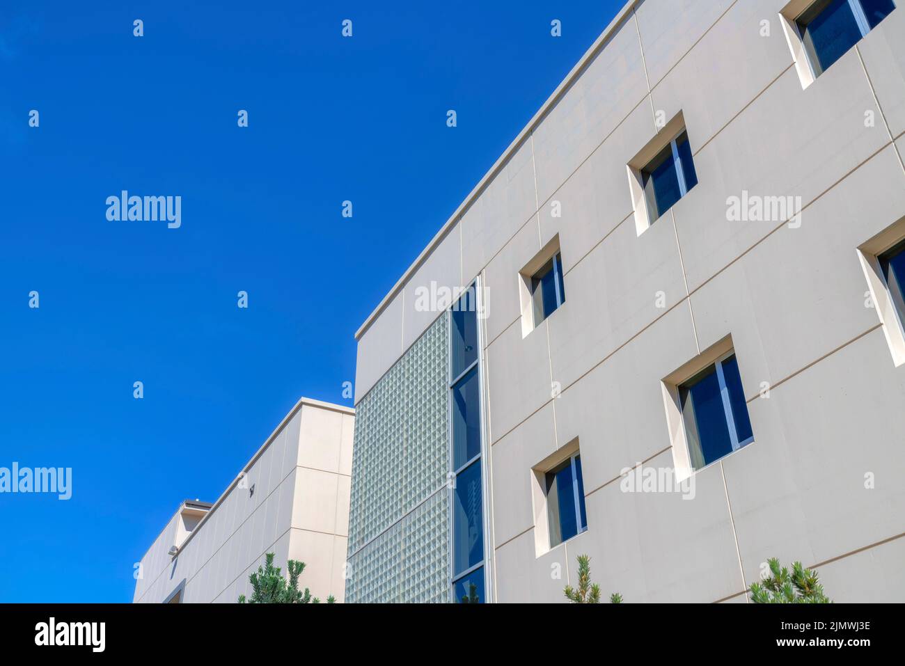 Modern apartment buildings with cube windows in San Francisco ...