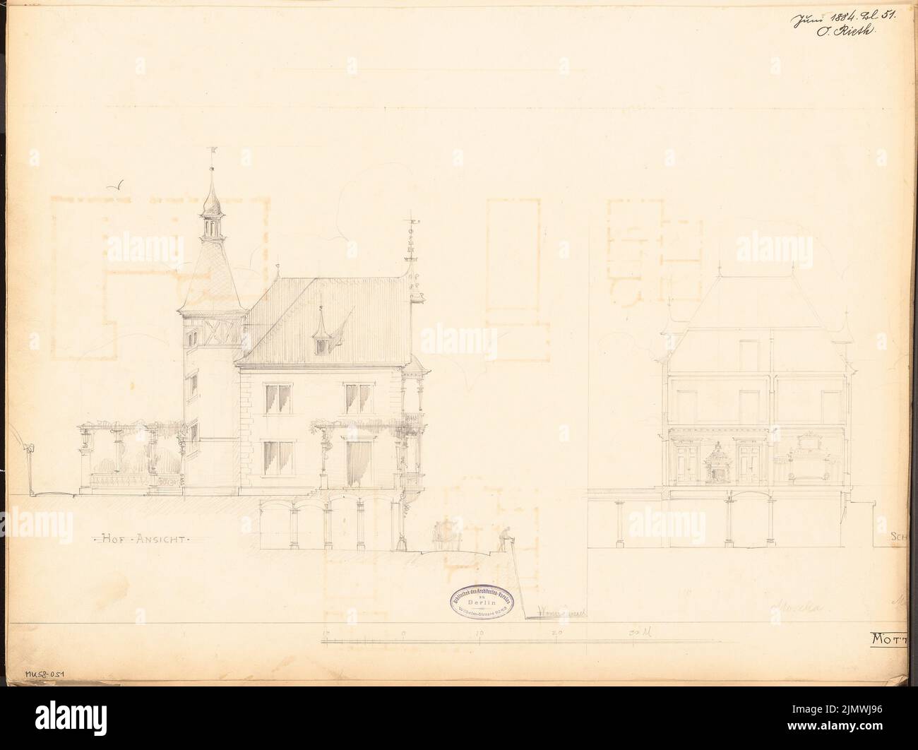 Rieth Otto (1858-1911), villa in Cochem. Monthly competition June 1884 ...