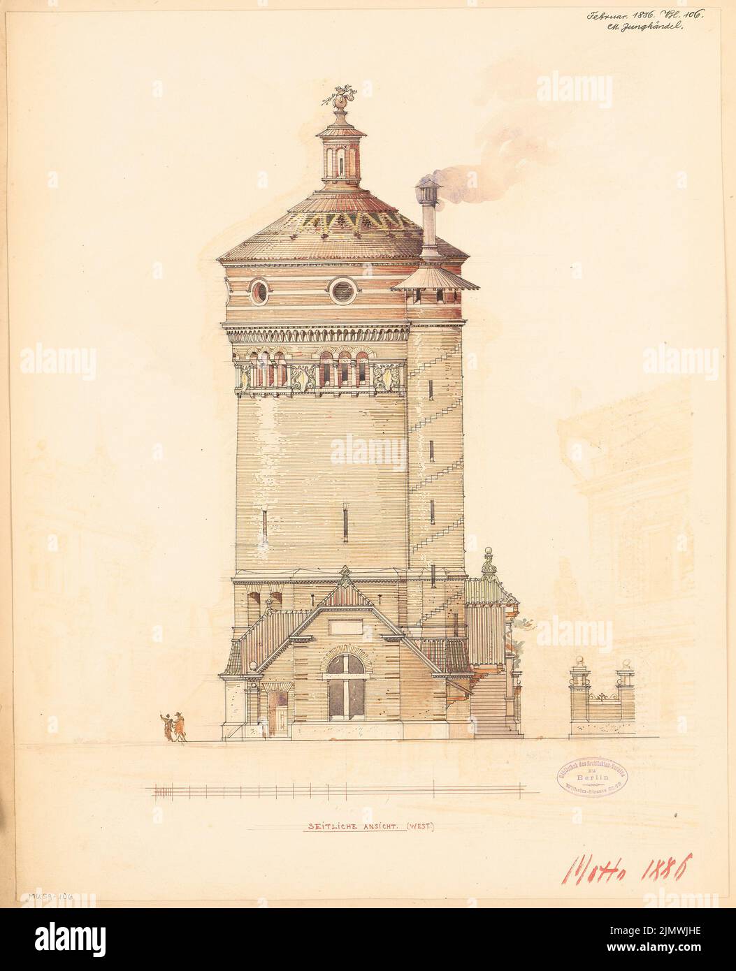 Junge Handel Max (born 1861), water lift on the Kreuzberg in Berlin ...