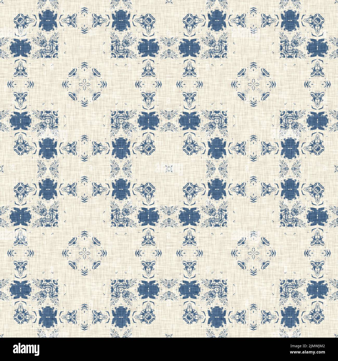 French blue quilt printed fabric pattern for shabby chic home decor ...