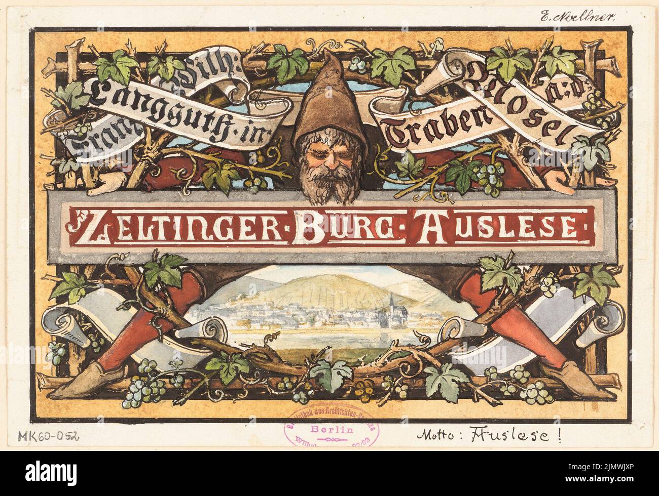 Noellner Emil (1857-1915), wine bottle label. Monthly competition ...