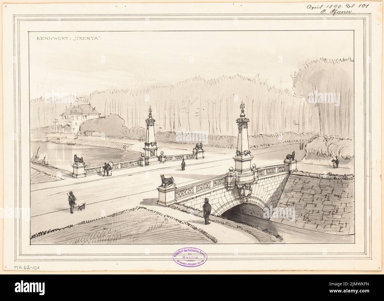 Pfann paul 1860 1919 hubertus brucke in der villenkolonie be hi-res ...