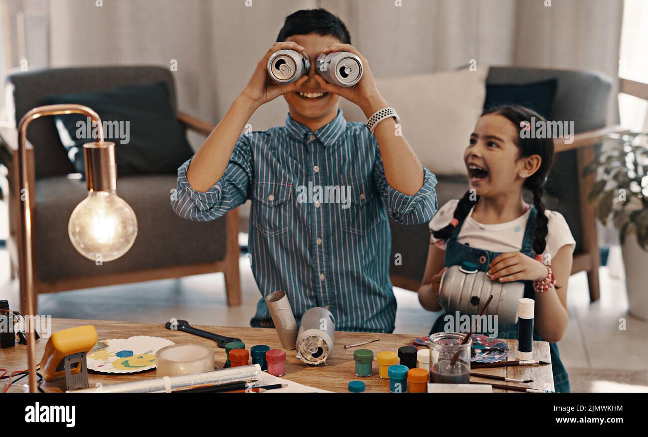 Weve got our eyes set on the future. two adorable young siblings having ...