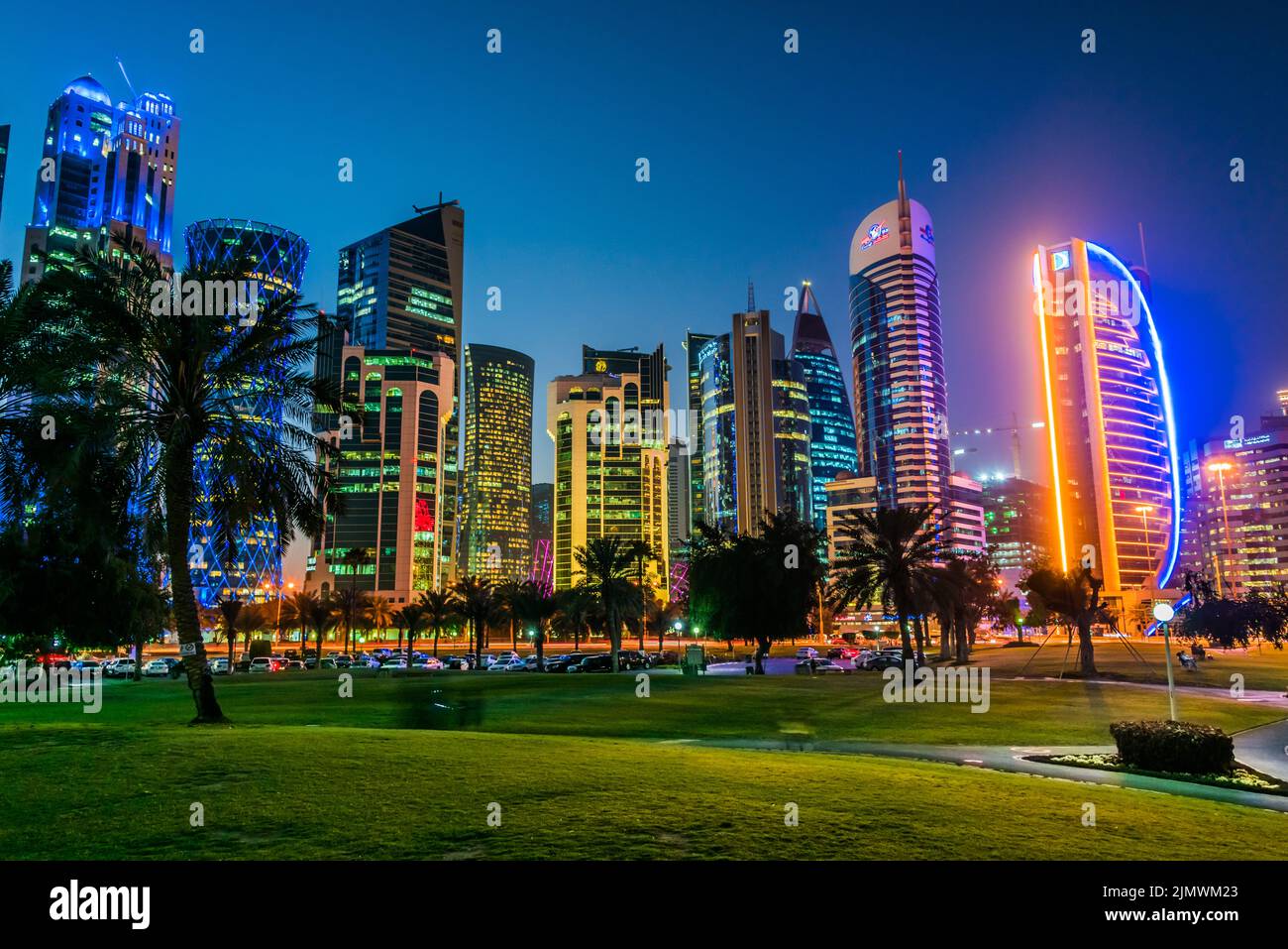 Doha corniche in qatar sunset hi-res stock photography and images - Alamy