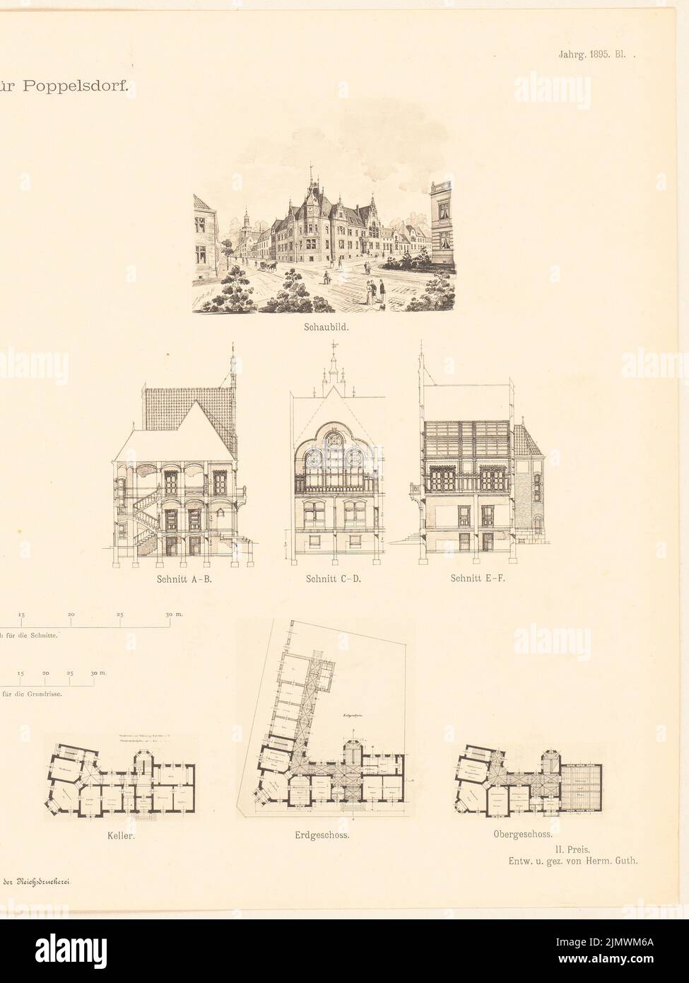 Bonn poppelsdorf monatskonkurrenz juli 1894 grundriss keller hi-res stock photography and images ...