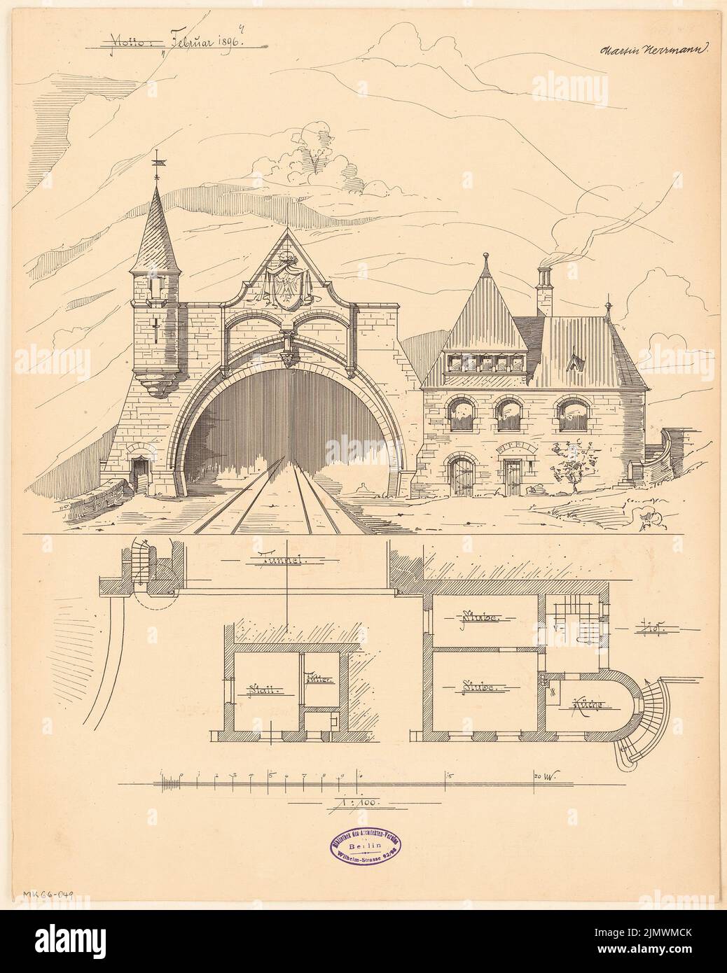 Herrmann R. Martin (1871-1926), tunnel entrance. Monthly competition ...