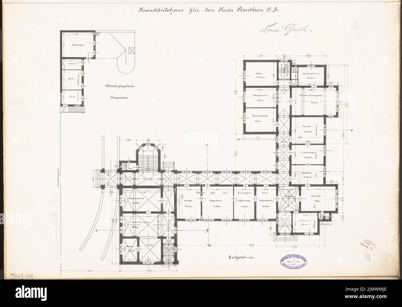 Guth Hermann (1851-1924), district office (district house) in Beuthen. Monthly competition ...