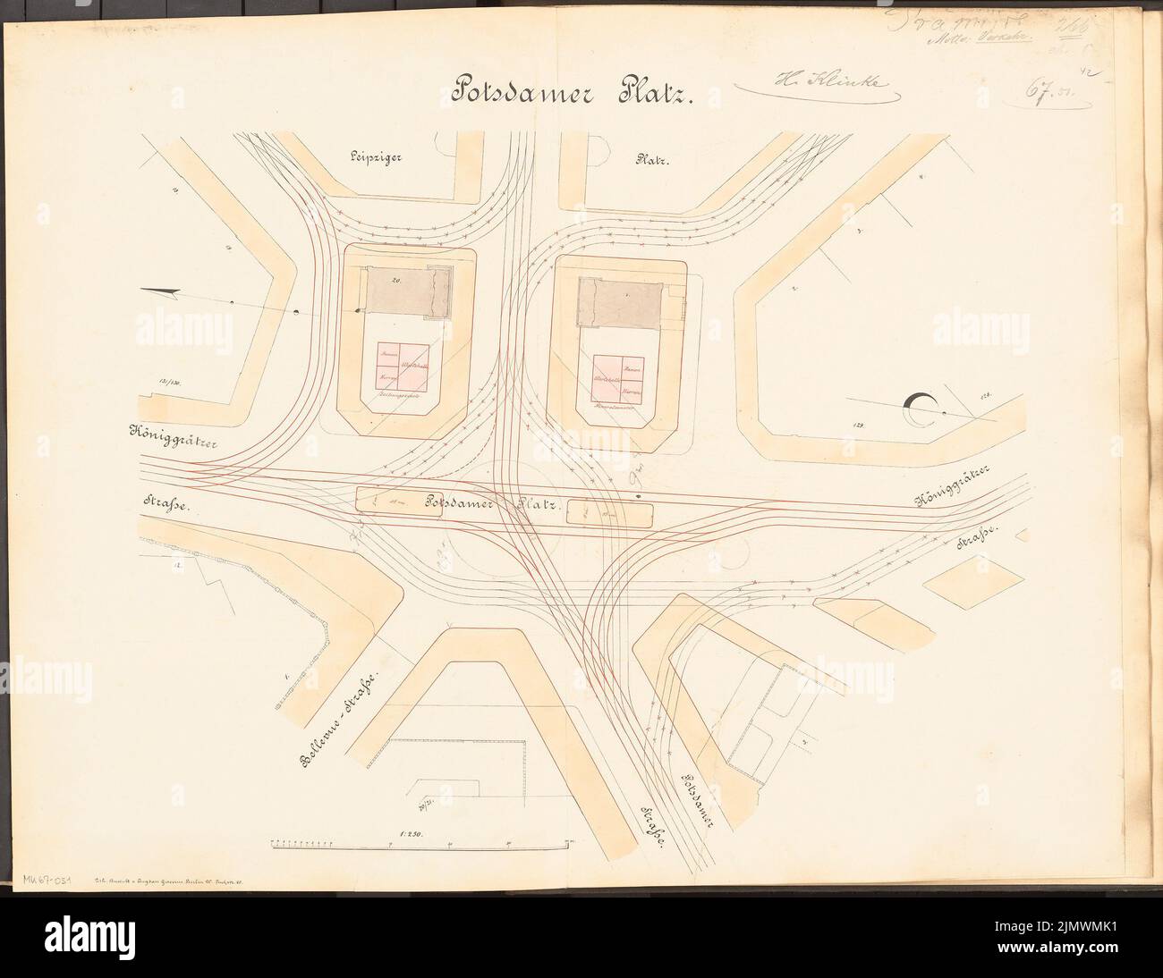 Klinke heinrich geb 1852 verkehrsplanung am potsdamer platz hi-res ...