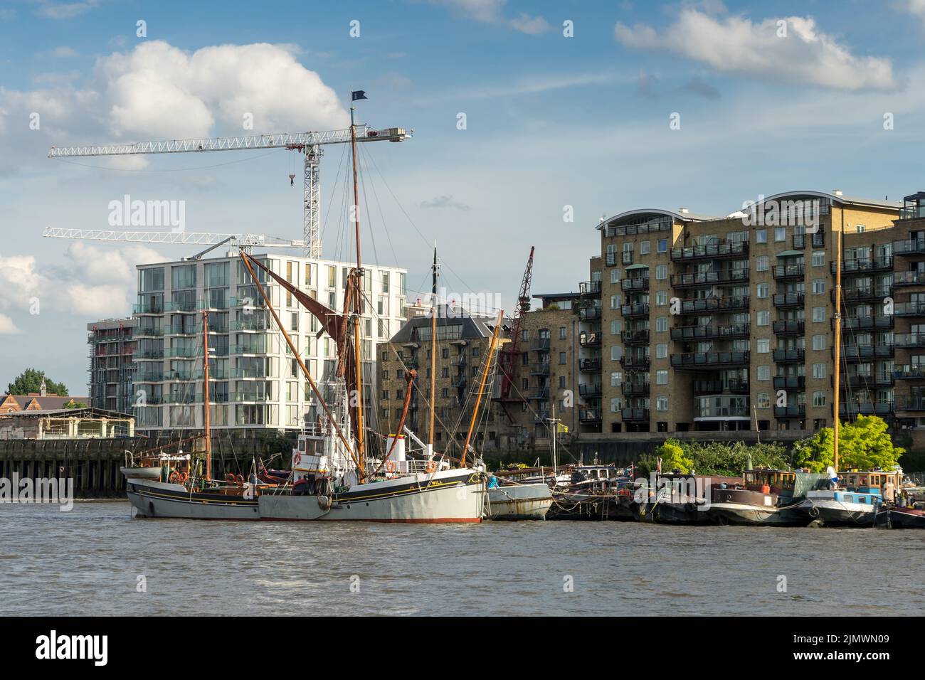 Thames barge moored on the River Thames Stock Photo - Alamy