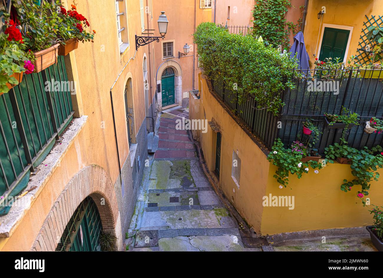 France, French Riviera and Cote D Azur, scenic streets of the old ...