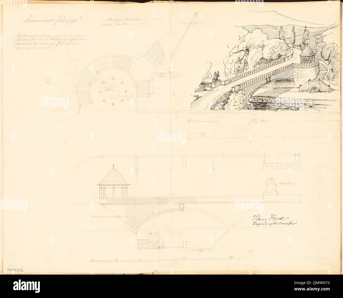 Fleck Hans (born 1876), street bridge in the park. Monthly competition ...