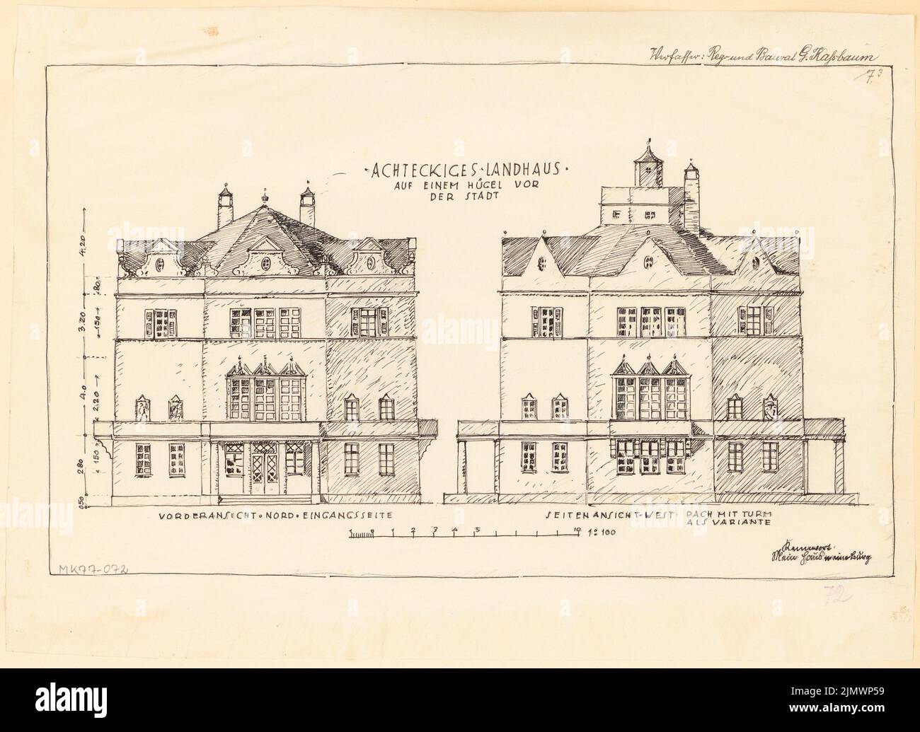 Kassbaum Gustav (1878-1929), octagonal single-family house. Monthly ...