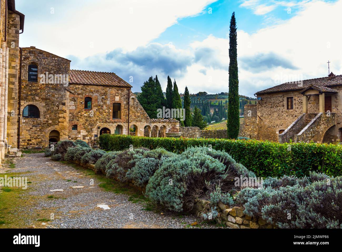 Medieval magnificent abbey Stock Photo - Alamy