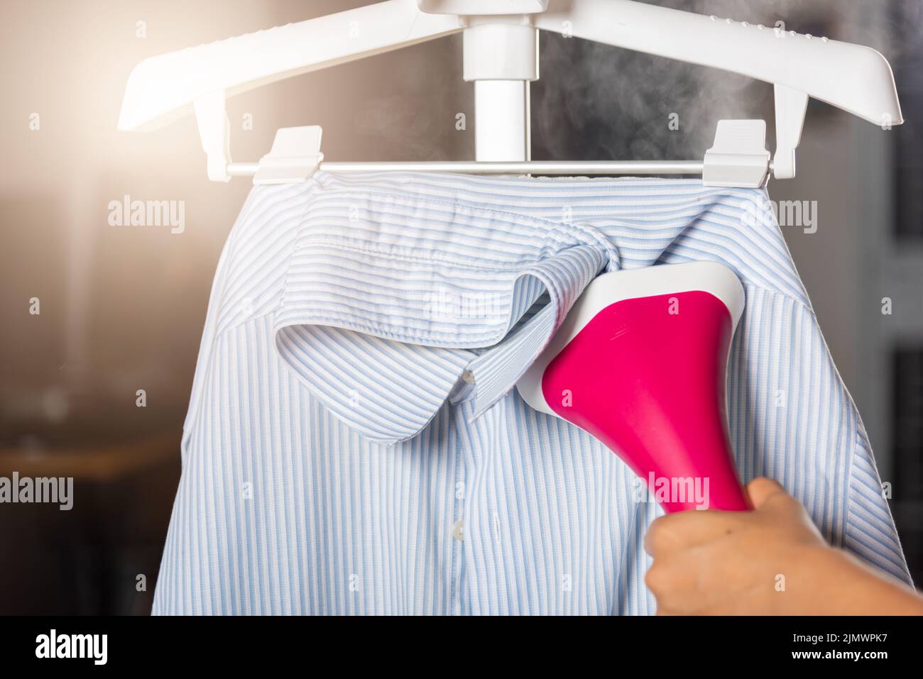 Garment steamer shirt close hi-res stock photography and images - Alamy