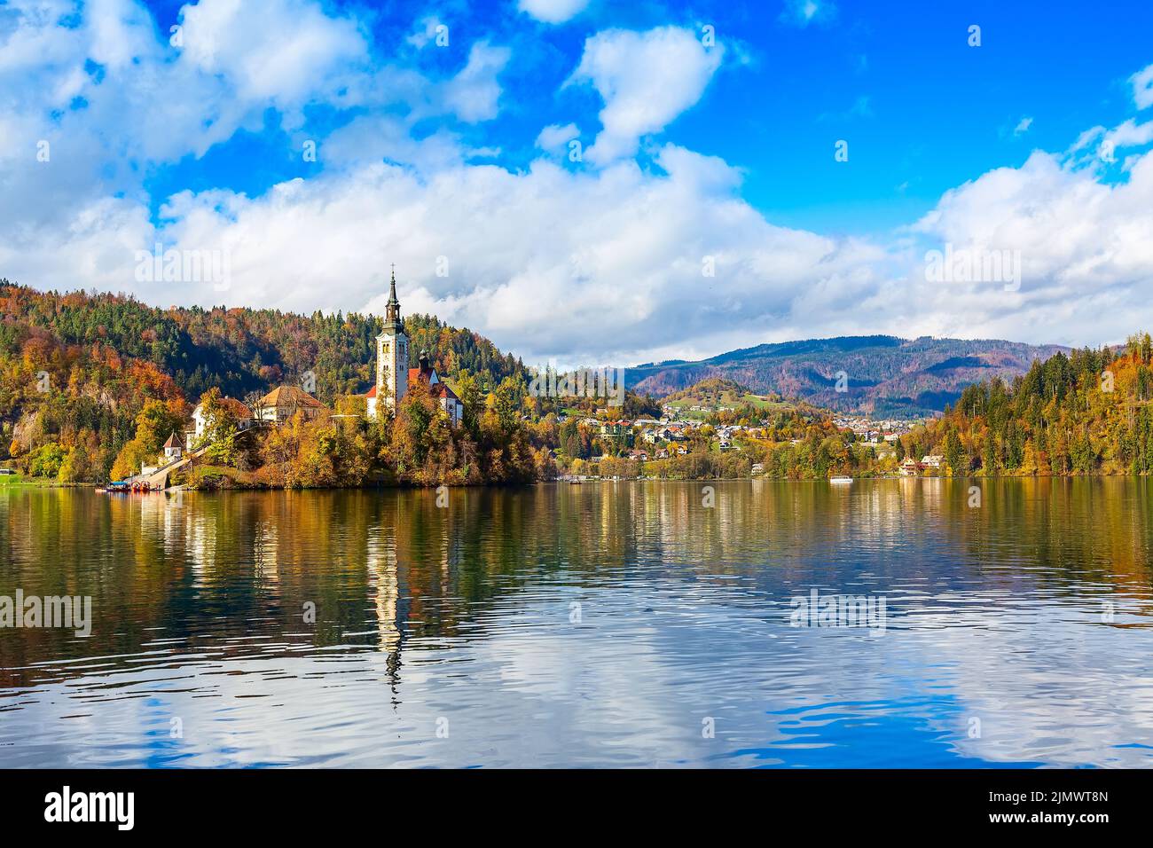 View bled island mountains background hi-res stock photography and ...