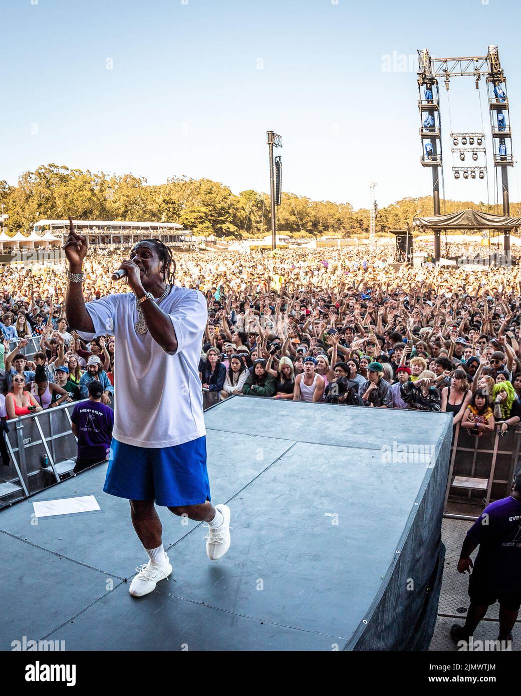 Pusha T performs at the Lands End Stage during the Outside Lands 2022 ...