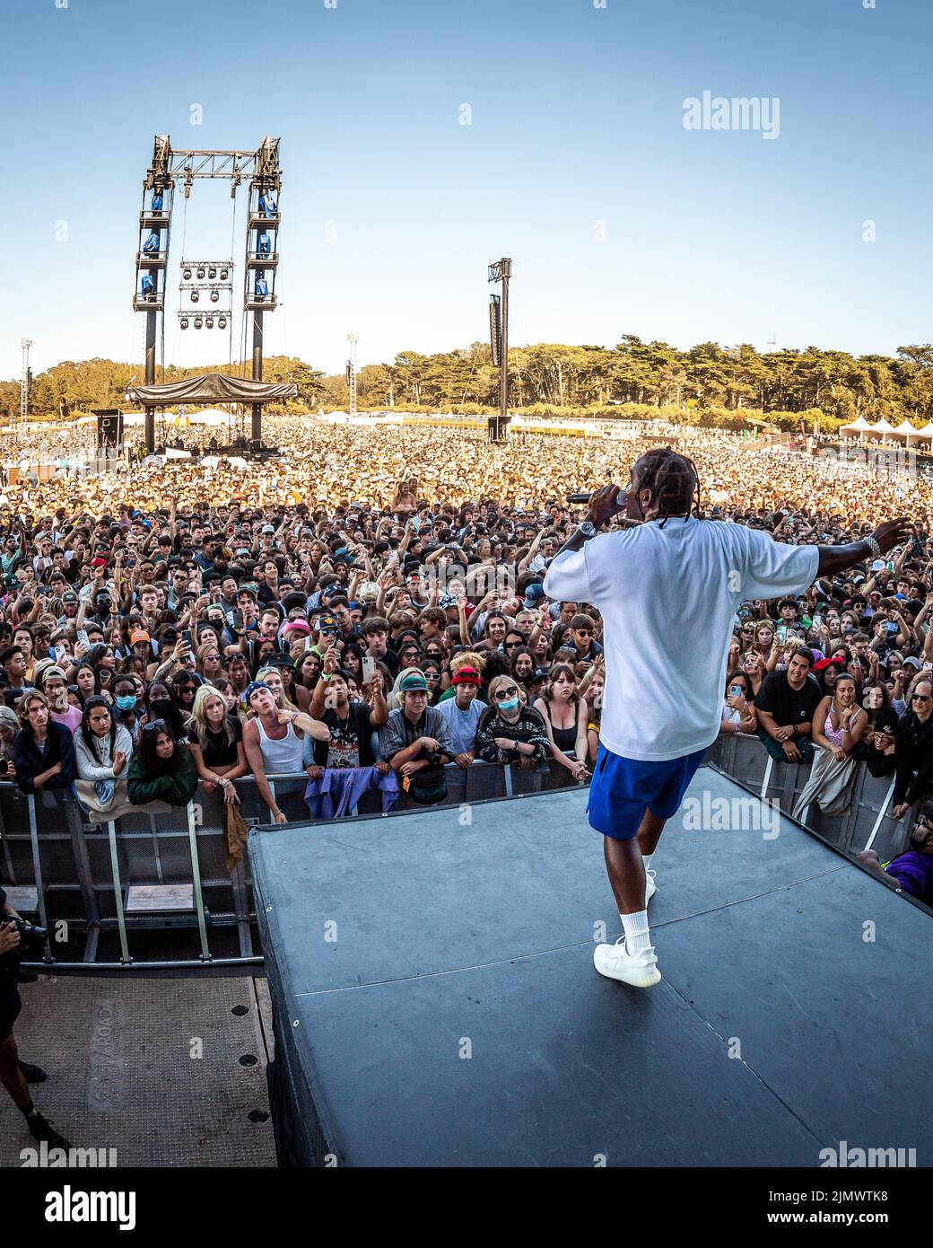 Pusha T performs at the Lands End Stage during the Outside Lands 2022 ...