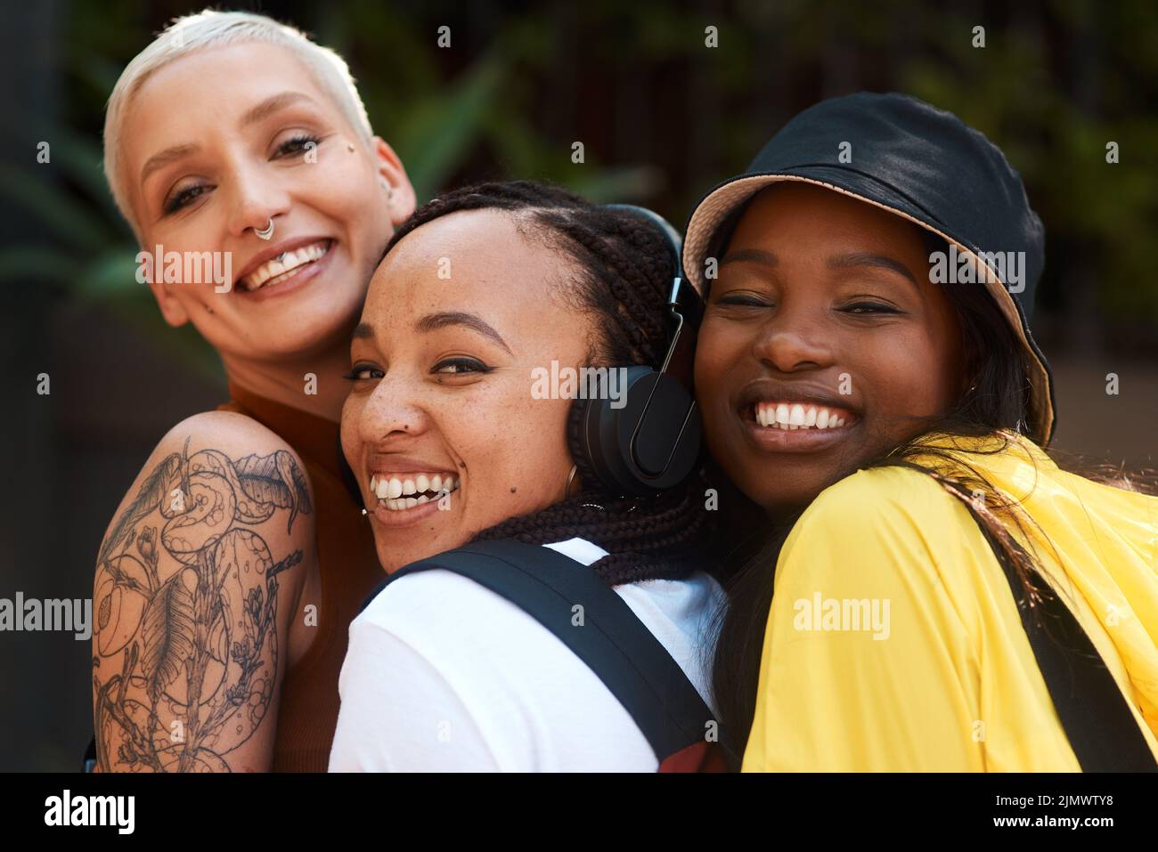 Well grow old together. three close friends spending the day together ...