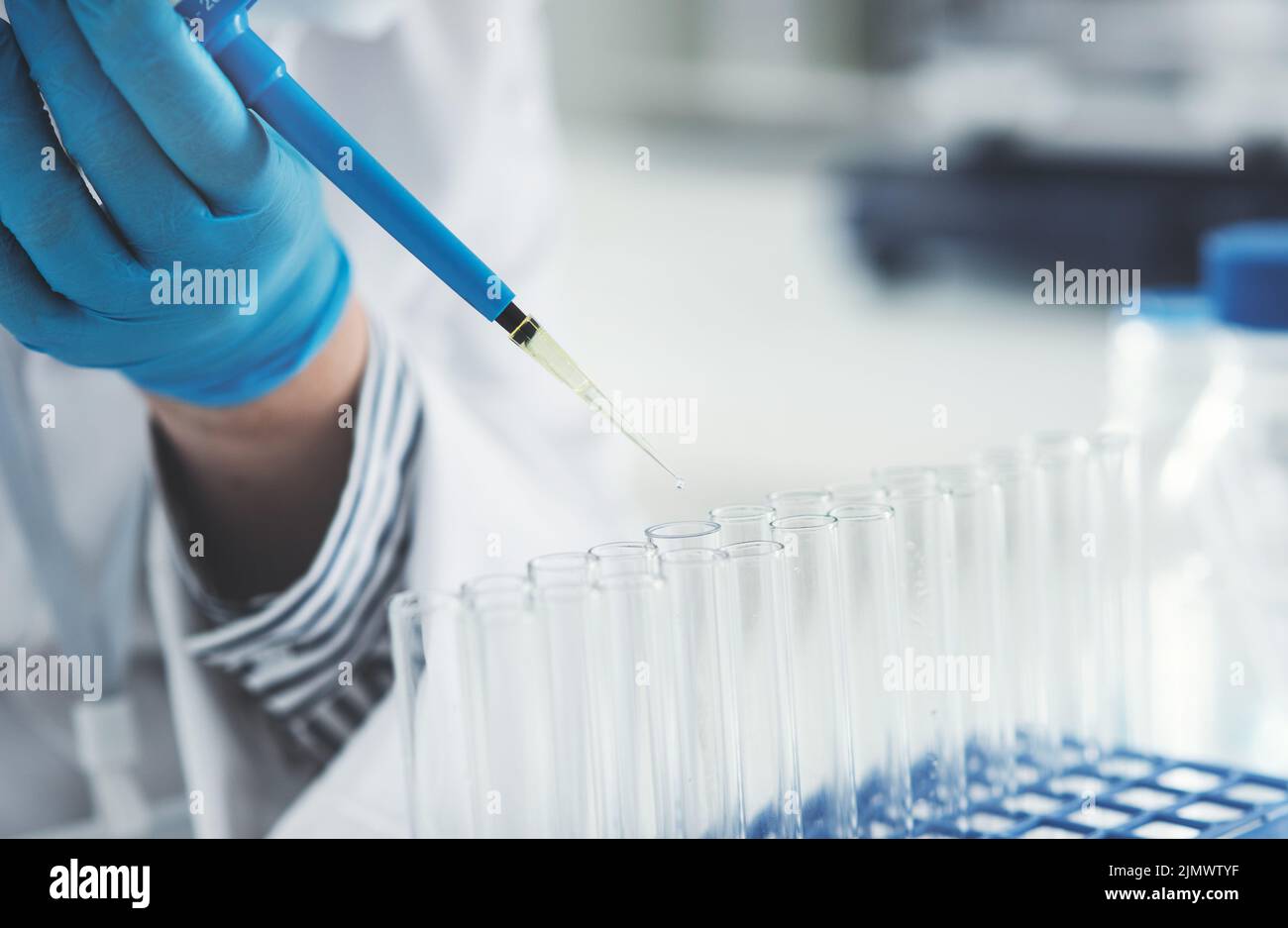 Time to get the experiment started. an unrecognizable female scientist ...