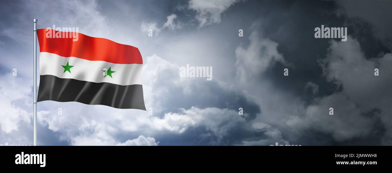 Syria flagpole 3d illustration hi-res stock photography and images - Alamy