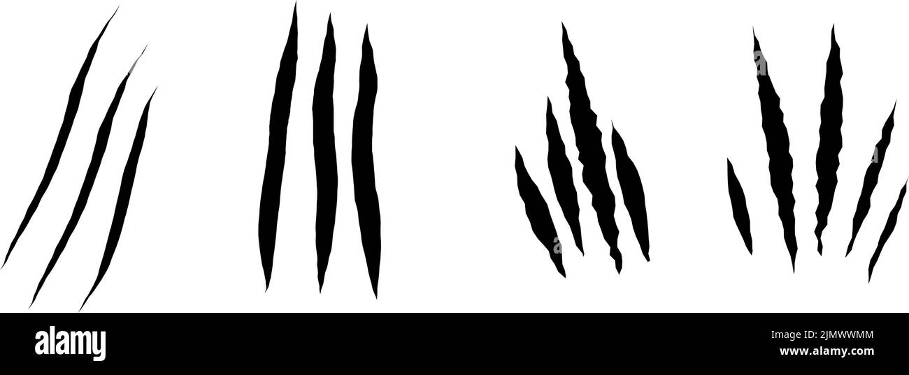 Cat scratches set. Black claws animal scratch, Torn paper. Cat claws ...