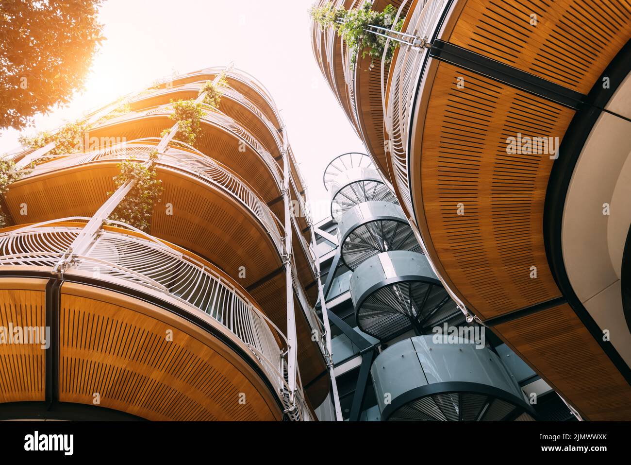 France, French Riviera, city streets in historic center near Monaco ...