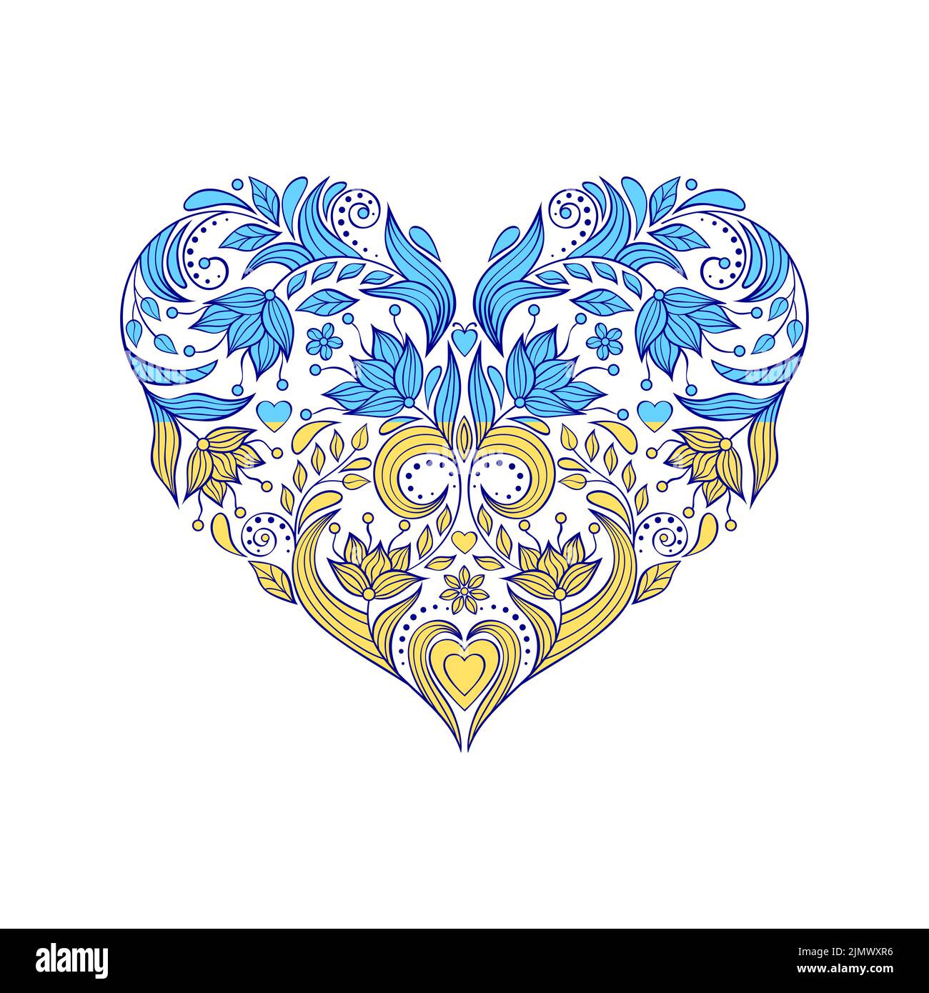 Floral heart in doodle style Stock Vector Image & Art - Alamy