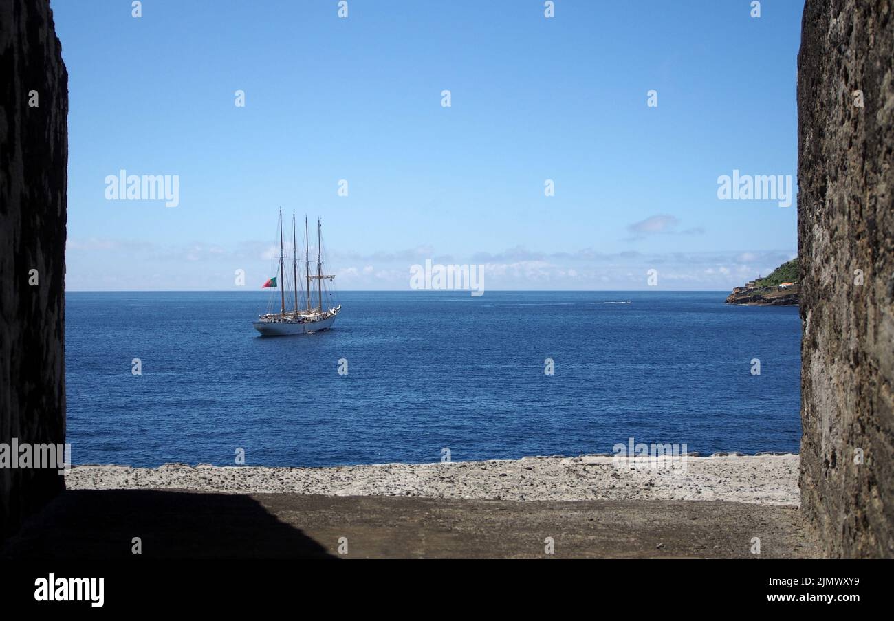 Oceanview from the Fort of Sao Sebastiao, through the port in the ...