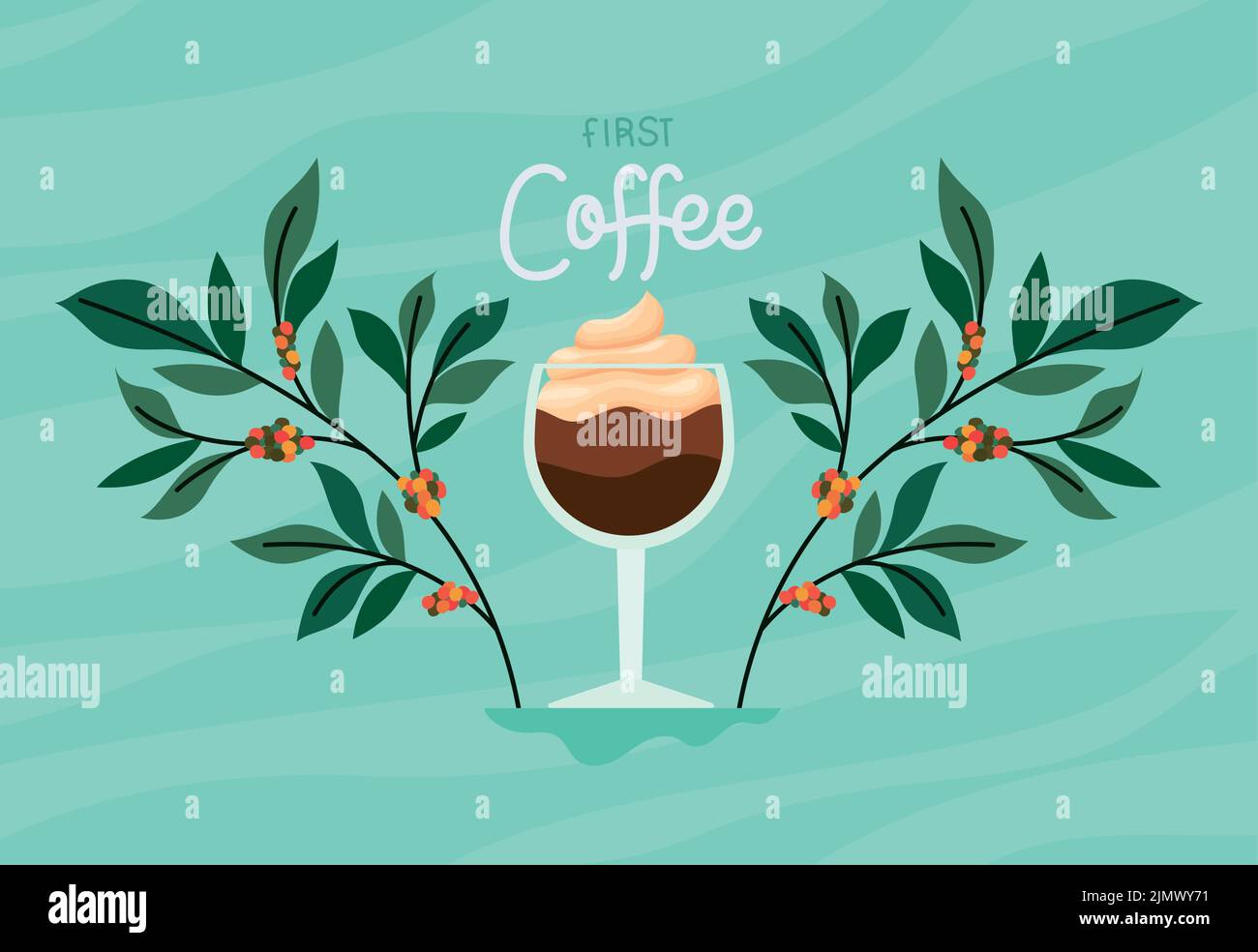 poster of first coffee Stock Vector Image & Art - Alamy