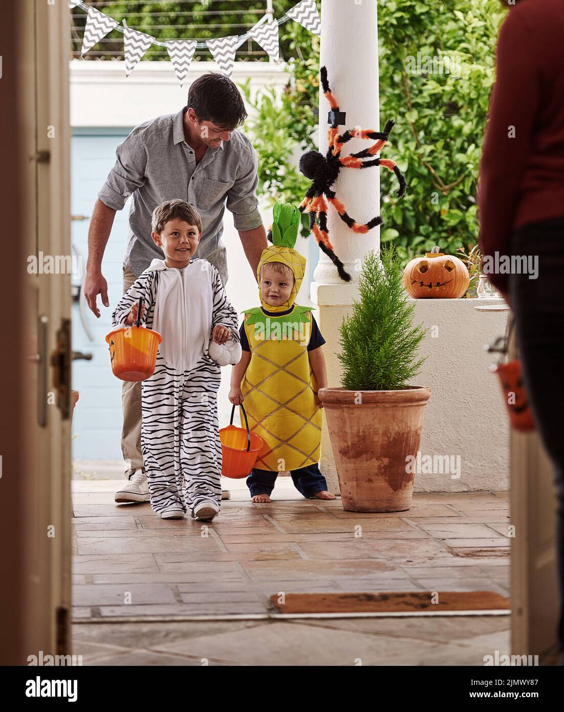 Halloween is always a real treat. Full length shot of a father and his ...